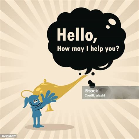 A Smiling Woman Is Rubbing Her Magic Lamp And Then A Speech Bubble