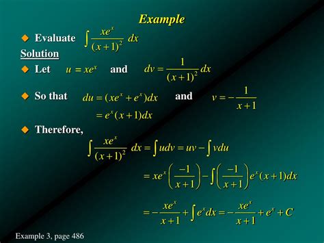 ppt integration by parts integration using tables of integrals numerical integration