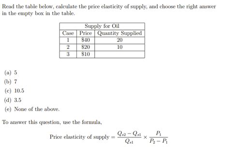 Solved Read The Table Below Calculate The Price Elasticity Chegg Com