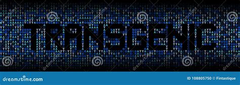 transgenic text on dna genetic code background illustration