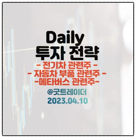 전기차 관련주 자동차 부품 관련주 메타버스 관련주 4월 10일 주식정보 경제뉴스 네이버 블로그