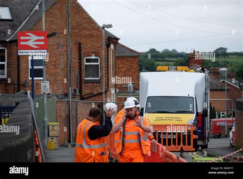Network Rail Are At The Scene Of A Bridge Collapse In Grove Road Barrow