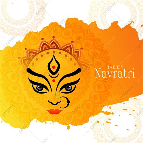 Maa Durga Happy Navratri Hindu Festival Vector Greetings Maa Durga My