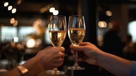 Premium Ai Image Celebratory Clinking Glasses