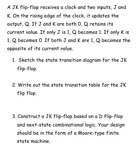 Solved A Jk Flip Flop Receives A Clock And Two Inputs J Chegg