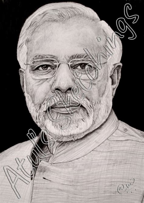Narendra Modi Pencil Sketch Drawing Realistic Art