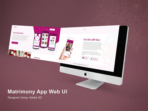 shaadi matrimony app landing page ui behance