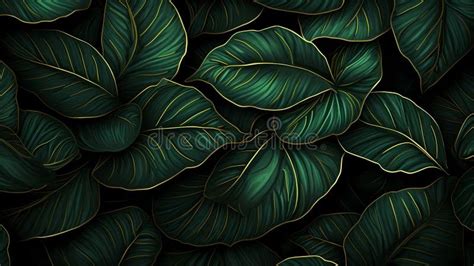 Seamless Background Picture With Leaf Pattern Leaves Trees Tree Branches Stock Illustration