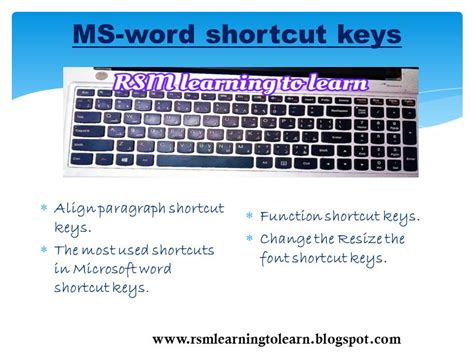 MS Word Shortcut Keys Part 1 RSM Learning To Learn