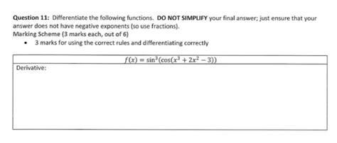 solved question 11 differentiate the following functions