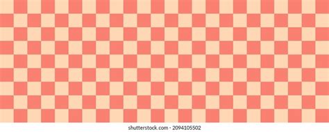Checkerboard Banner Salmon Apricot Colors Checkerboard Stock