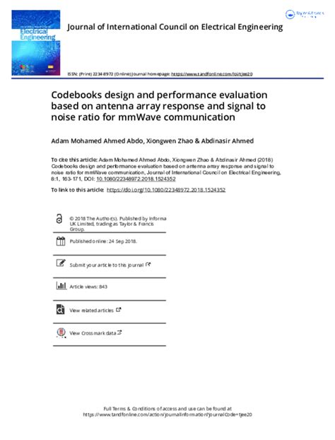 Pdf Codebooks Design And Performance Evaluation Based On Antenna