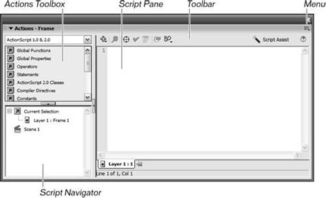 Using The Actions Panel Macromedia Flash 8 Actionscript Training