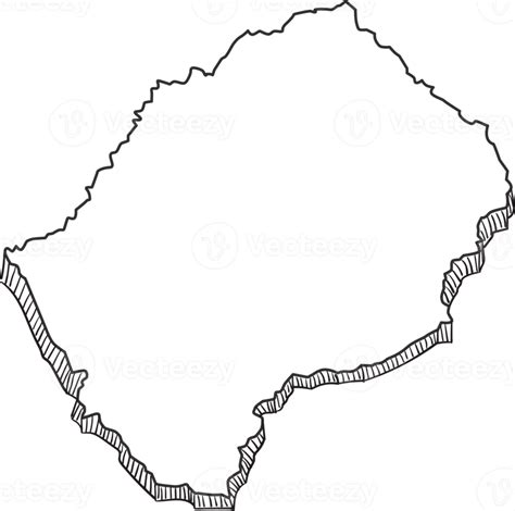 Hand Drawn Of Lesotho 3d Map 12707499 Png