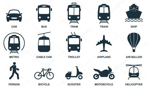 Transporte Silhouette Icon Set Estación De Transporte Público Glyph