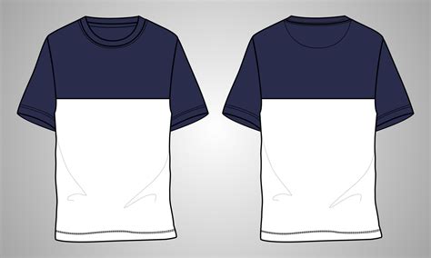 Short Sleeve T Shirt Technical Fashion Flat Sketch Vector Illustration