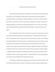 Assignment 2 Problem Solving Docx Six Steps To Practical Problem