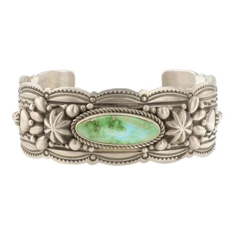 Lot Rudy Willie Navajo Emerald Valley Turquoise Bump Out Cuff Bracelet