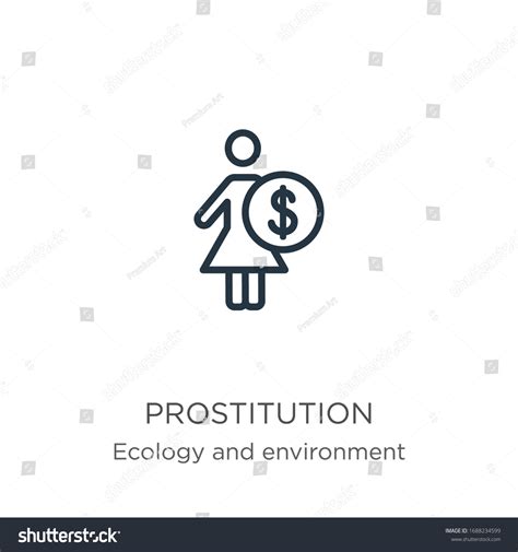 Prostitution Icon Thin Linear Prostitution Outline Stock Vector