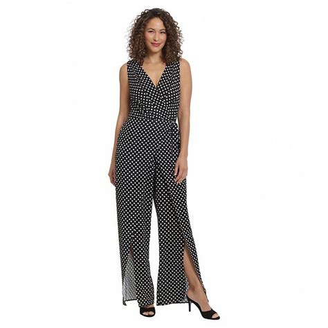 Womens London Times Sleeveless Wrap Jumpsuit