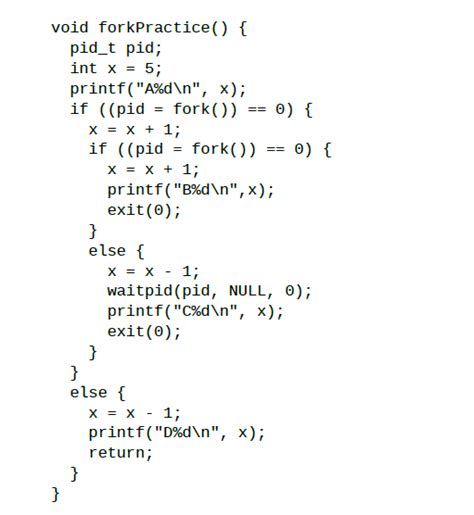 1 list all possible outputs of the above function