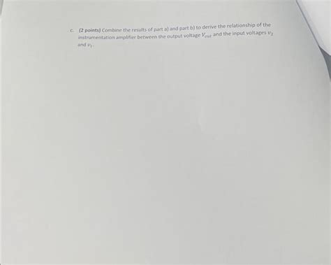 Solved 4 Instrumentation Amplifier Circuit Consider The