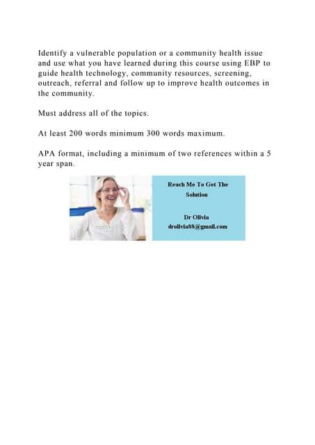 Identify A Vulnerable Population Or A Community Health Issue And Use Pdf