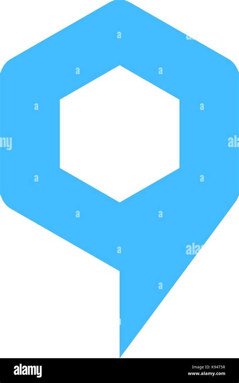 Quick And Easy Recolorable Hexagon Shape Isolated From Background Flat Map Pin Sign Location