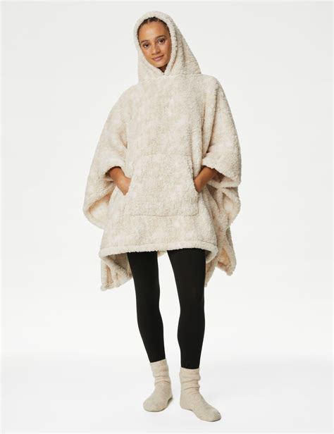 Teddy Fleece Hooded Blanket The Mands Snuggle™ Mands