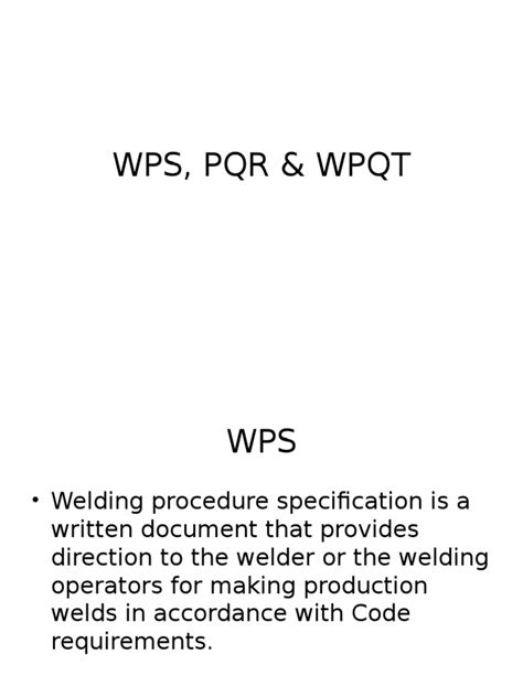 Wps Pqr And Wpqt Pdf