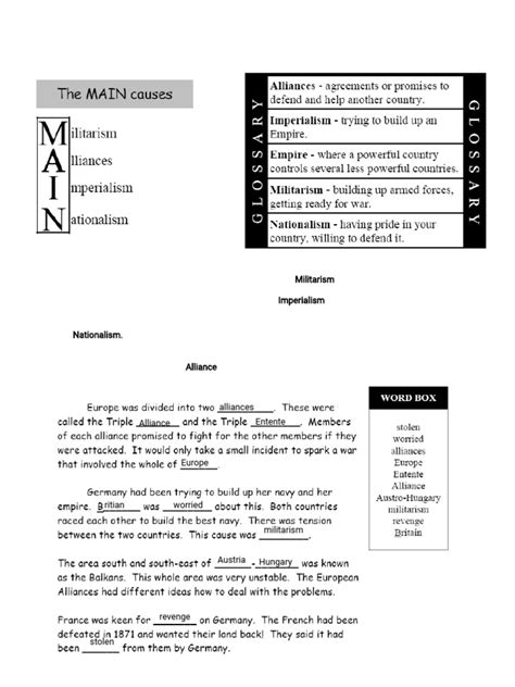Kami Export Causes Of Wwi Pdf Allies Of World War I Central Powers