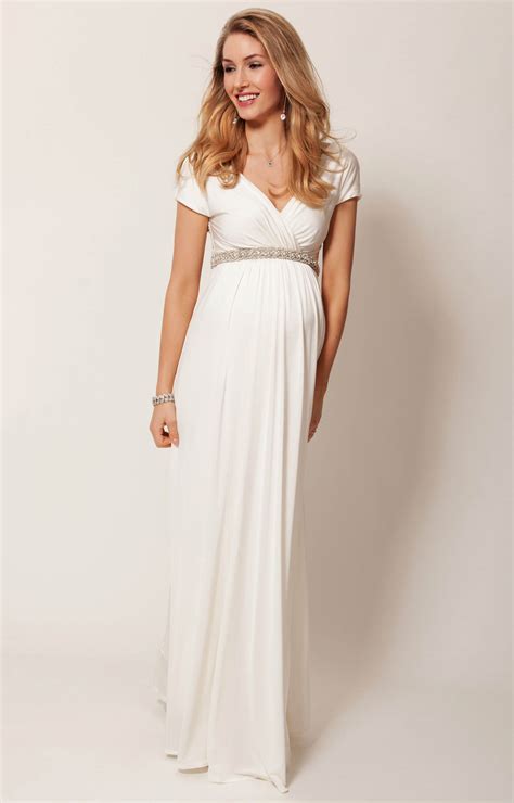 Alessandra Maternity Wedding Gown Long Ivory Maternity Wedding