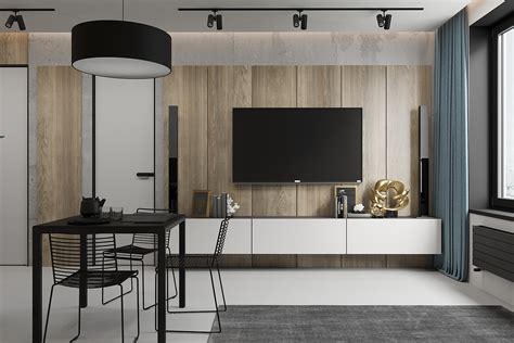 Квартира студия гостинная кухня On Behance