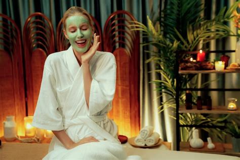 Premium Photo Woman Indulges In Rejuvenating With Luxurious Face