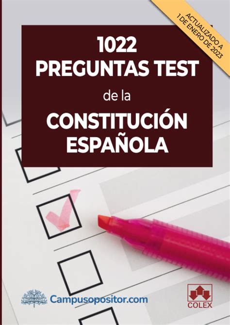 1022 Preguntas Test De La Constitución Española En Epub Pdf Y Mobi
