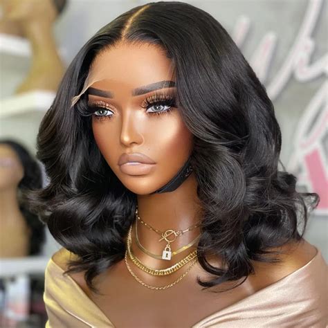 Airy Cap Loose Wave Short Bob Wig Wear Go Pre Bleached Knots Glueless