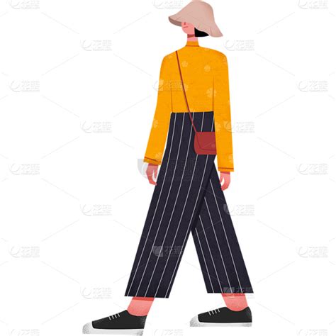 扁平风人物插画 女孩