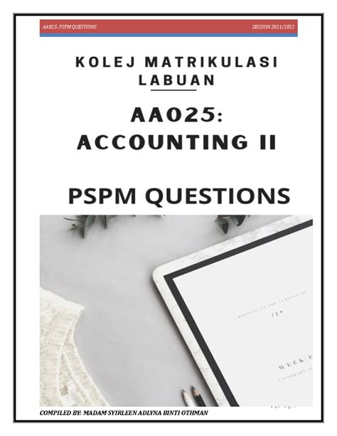 Aa025 Pspm Compilations 1 P A G E 2 P A G E Pspm 2011 2012 Question 1 12 Marks Bukit