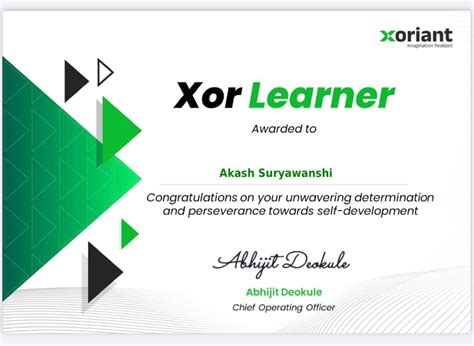 Akash Suryawanshi On Linkedin Xorlearner Xoriant Recognition