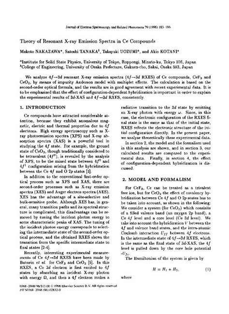 Pdf Theory Of Resonant X Ray Emission Spectra In Ce Compounds Dokumen Tips