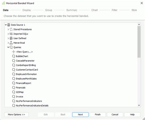 Horizontal Banded Wizard Dialog Box