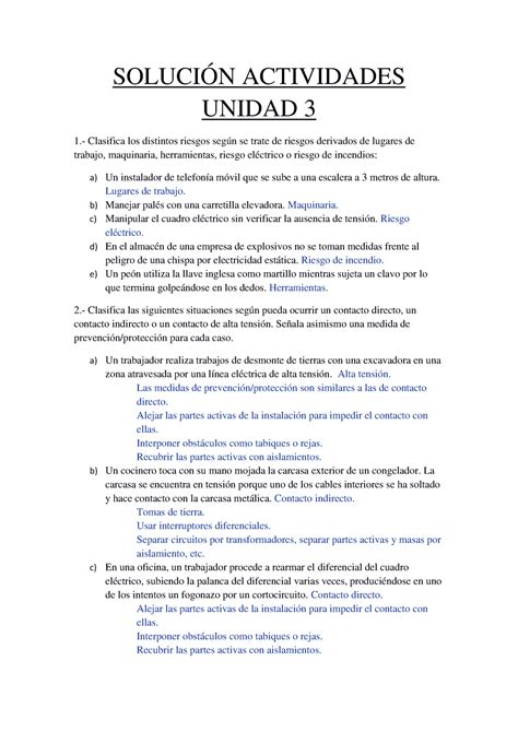 Sol act unidad 3 compress SOLUCIÓN ACTIVIDADES UNIDAD 3 1 Clasifica