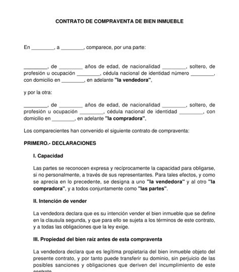 Modelo Contrato De Compraventa De Bien Inmueble Hot S