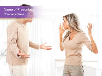 Home Confrontation Between Frustrated Couple PowerPoint Template Backgrounds Google Slides