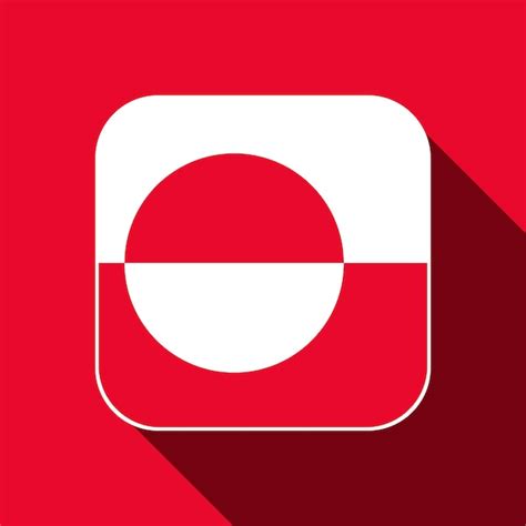 그린란드 국기 공식 색상 벡터 일러스트 레이 션 프리미엄 벡터