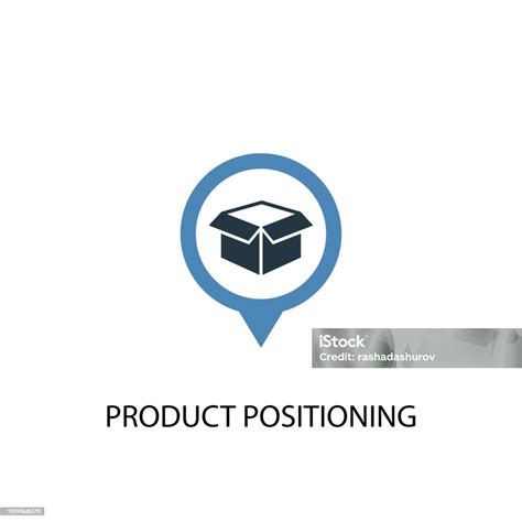 제품 위치 개념 2 컬러 아이콘입니다 간단한 파란색 요소 그림입니다 제품 위치 지정 개념 기호 디자인입니다 웹 및 모바일 Uiux에 사용할 수 있습니다 0명에 대한 스톡