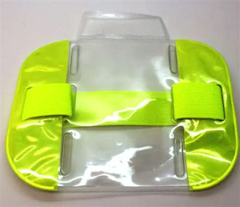 Hi Vis Id Card Holder Sia Security Work Armband Badge Waterproof Reflective Buy Yellow Hi Vis