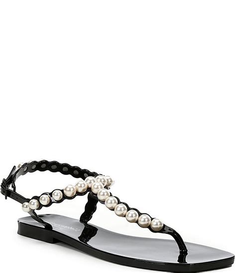 Jeffrey Campbell Pearlesque Flat Pearl Thong Sandals Dillards