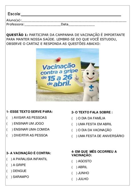 Rosearts Atividades Para Imprimir Simuladinho 2º Ano Interpretação