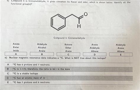 Solved 5 Compound 5 Is Cinnamaldehyde It Gives Cinnamon Chegg Com